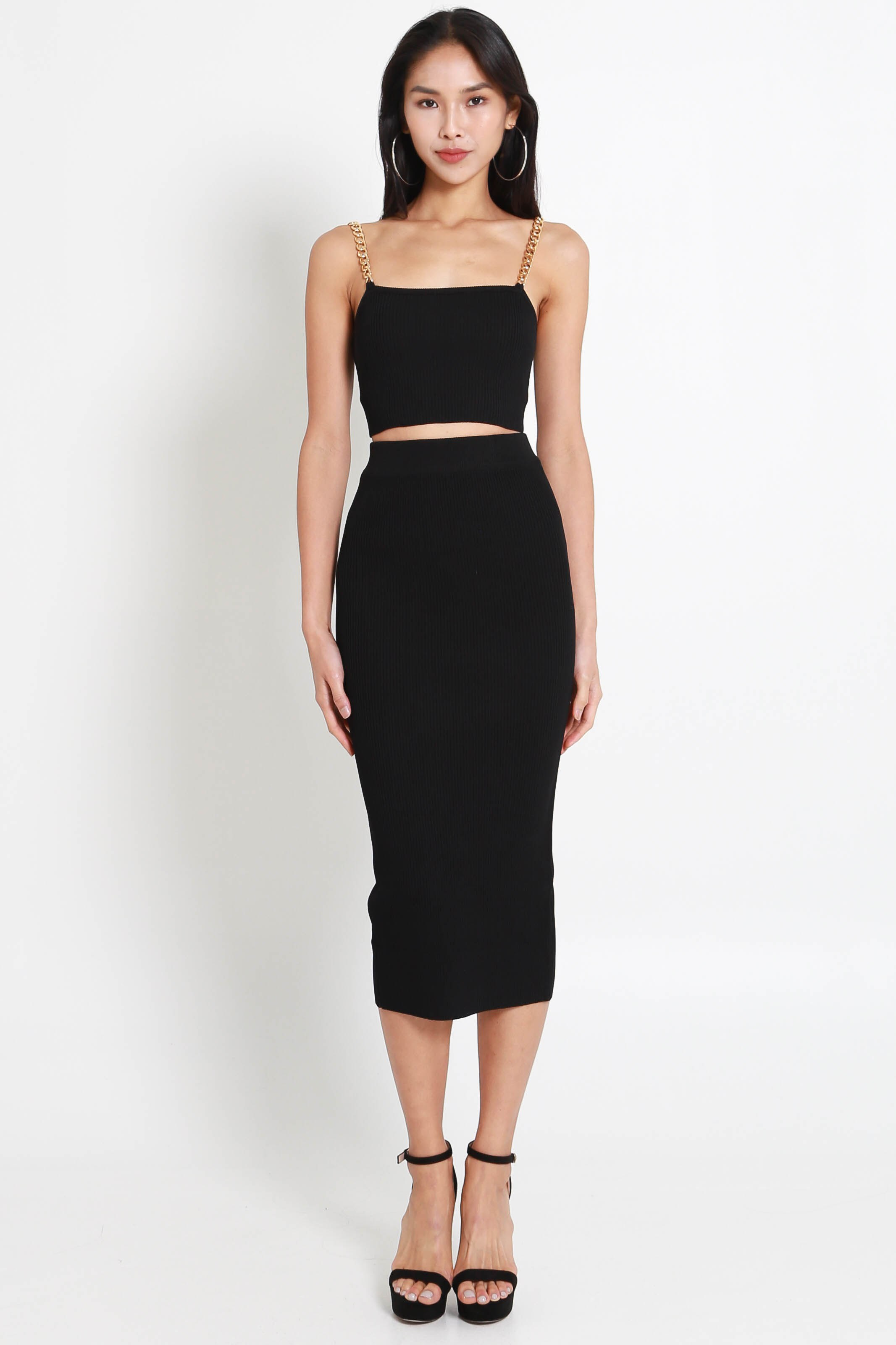 Riley Chain 2Pcs Set (Black) | Carrislabelle