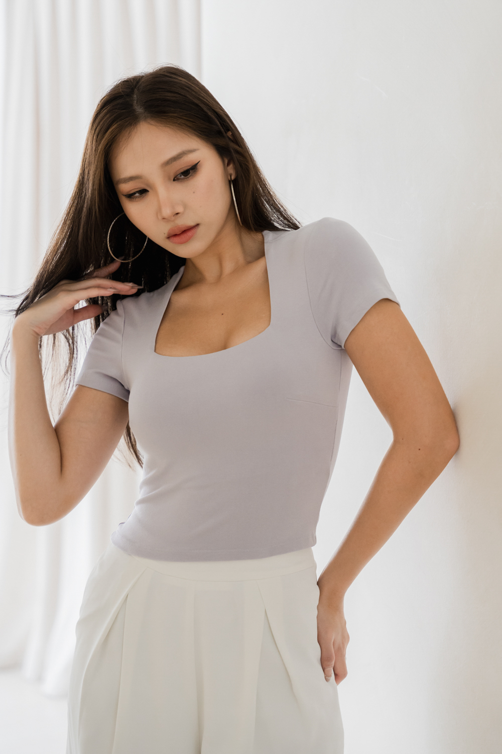 *Lite* [REGULAR] Lyla Queen Anne Top (Periwinkle) | Carrislabelle
