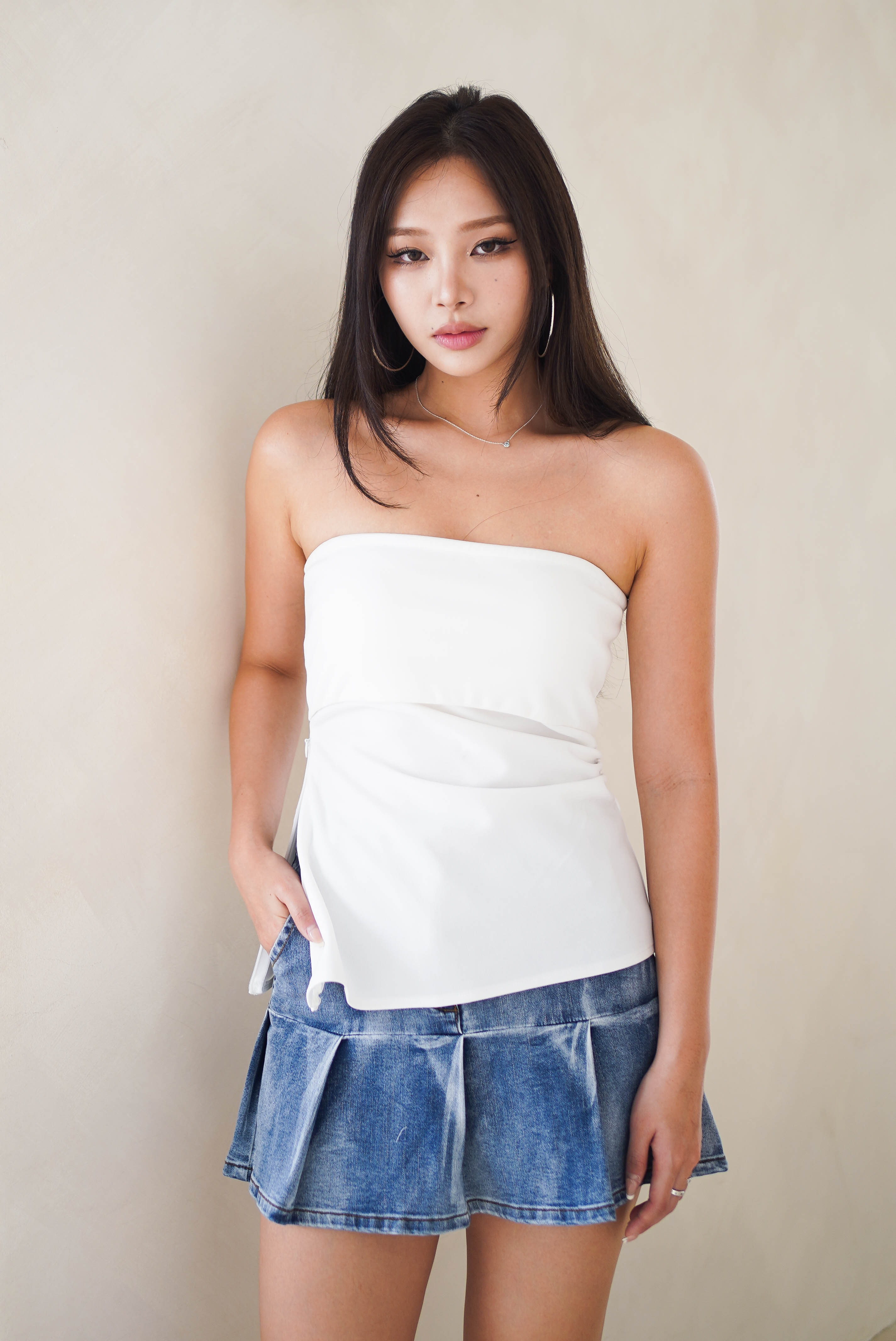 Claire Padded Tube Top (White) | Carrislabelle