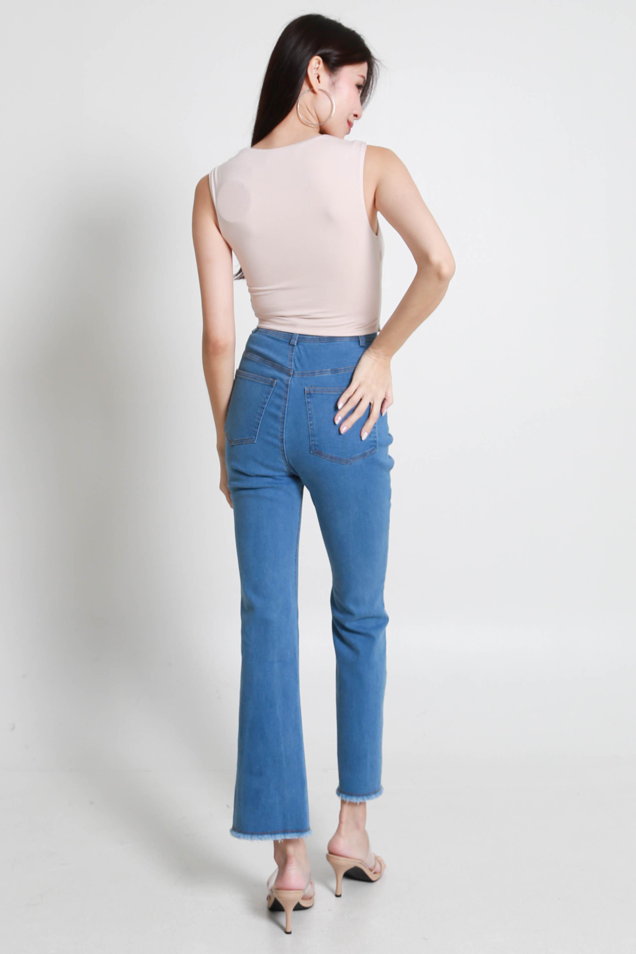 Rayna Queen Anne Padded Top (Nude Pink) | Carrislabelle