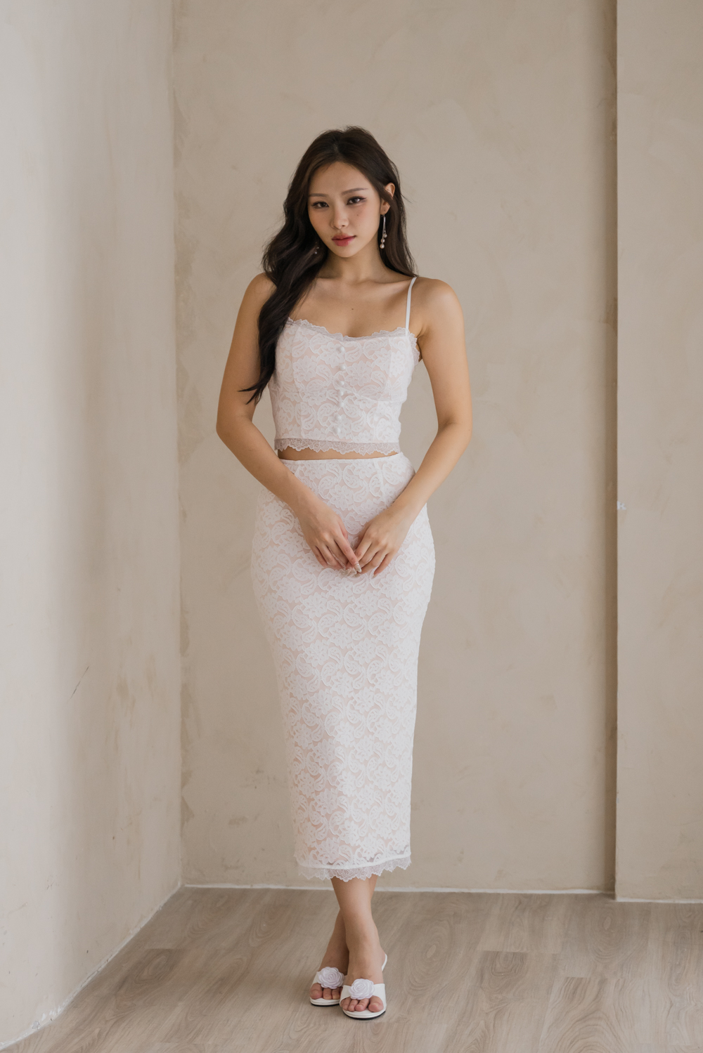 Scarlette Padded Lace Set (White) | Carrislabelle