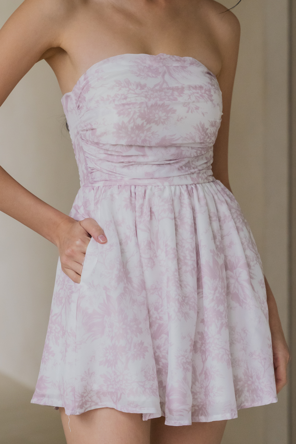 Edith Mini Romper Dress (Soft Pink Floral) | Carrislabelle